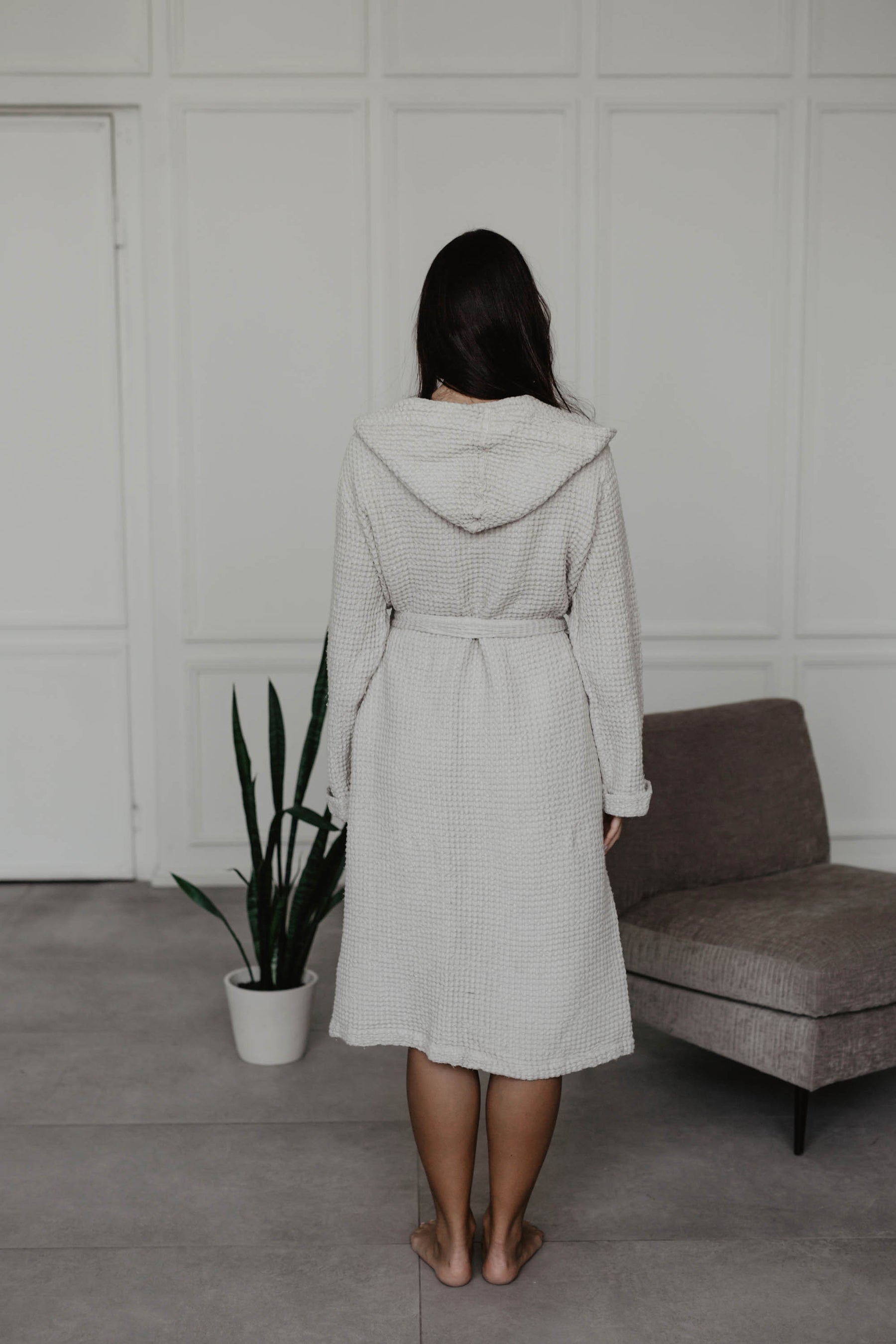 Linen Bathrobe | AmourLinen | Waffle Bathrobe