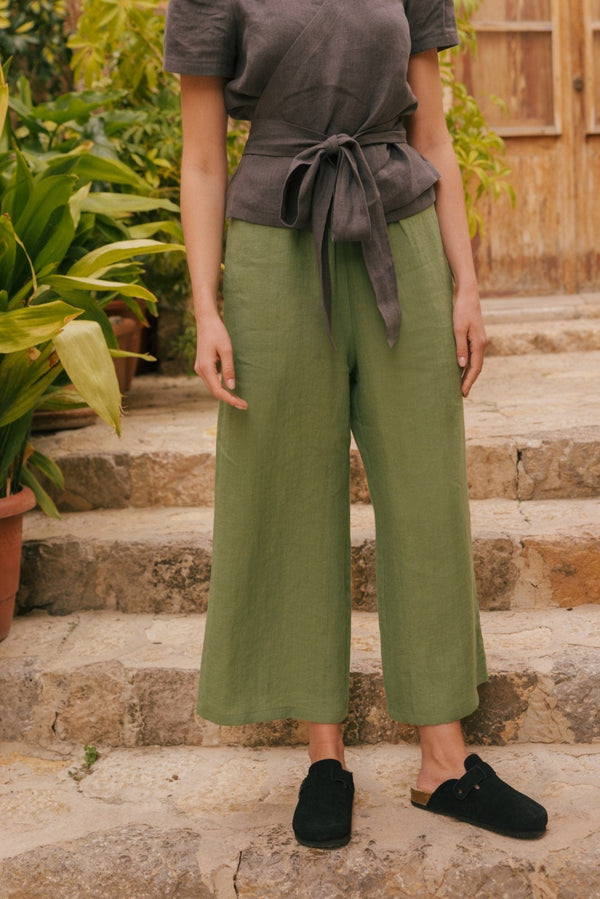Linen Pants For Women | AmourLinen | Wide Linen Pants