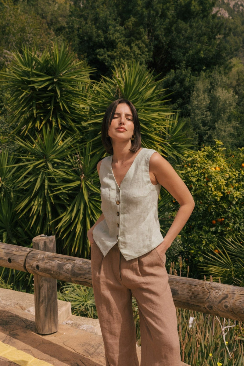 Linen Vests For Women | AmourLinen